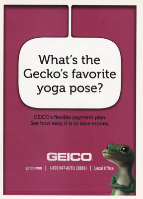 2013 Geico Insurance: Favorite Yoga Pose Vintage Print Ad | eBay