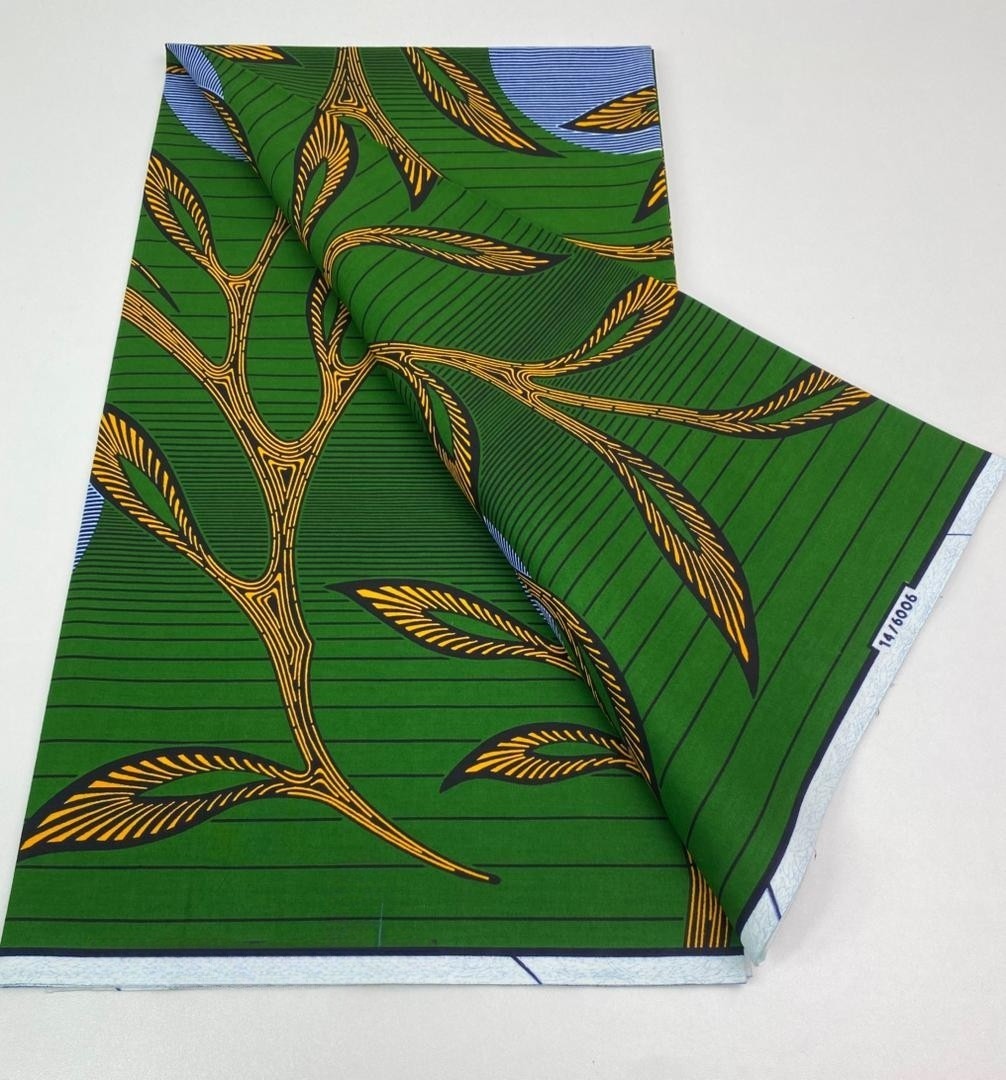African Ankara Fabric Holland Wax Print 100% Cotton, 6 Yards for Sewing ...