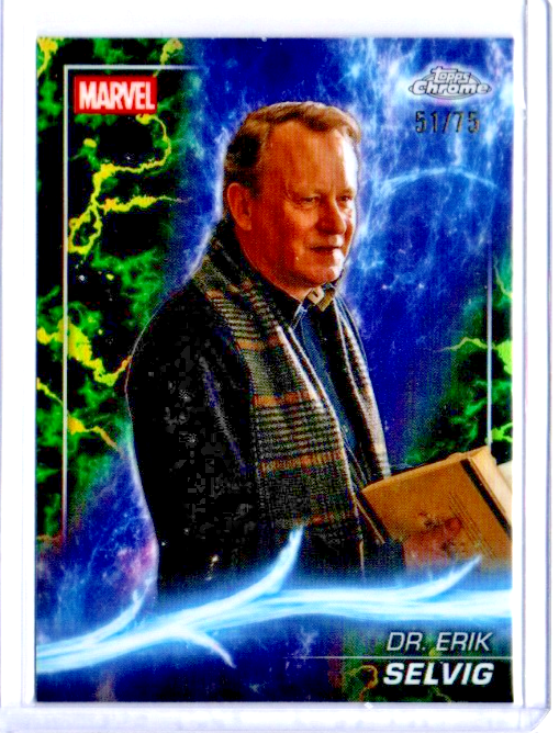 2025 TOPPS CHROME MARVEL STUDIOS DR. ERIK SELVIG LOKI REFRACTOR # 51/75 ...