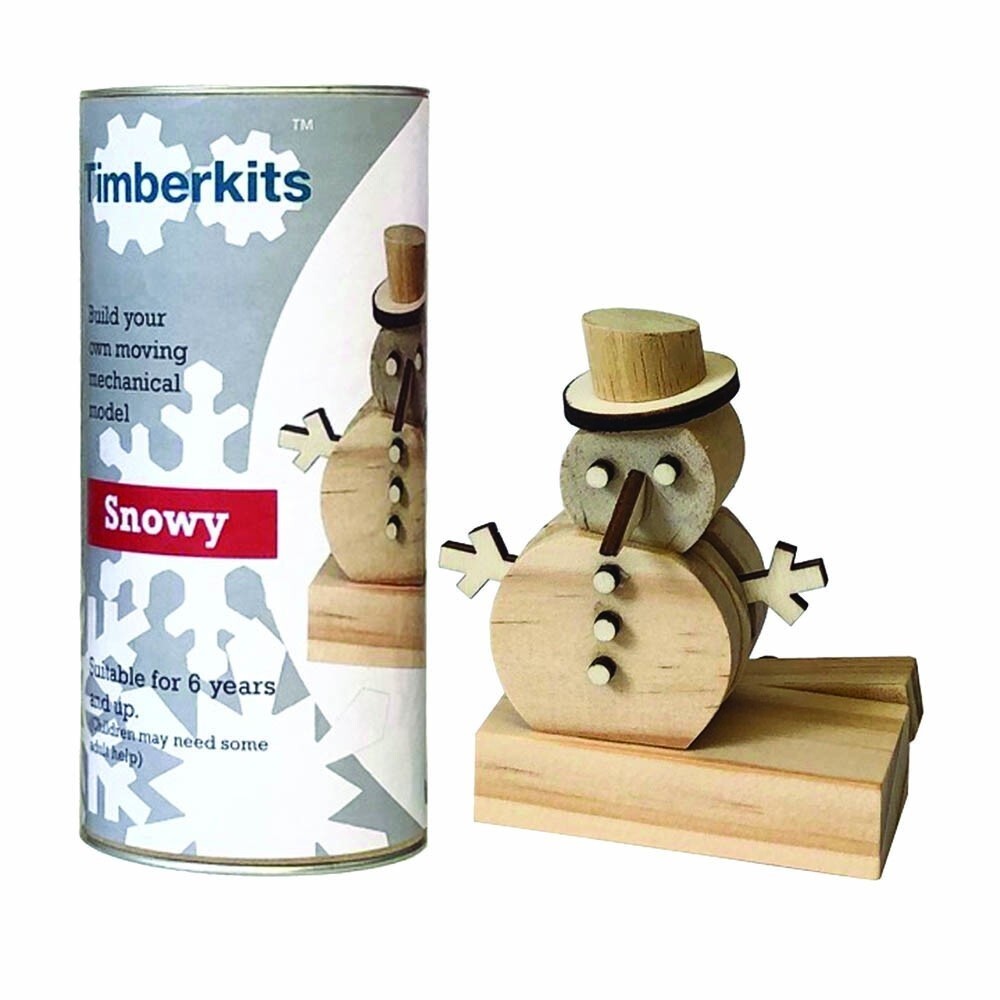 Timberkits. Snowy the Snowman Mechanical model kit made of natural wood ...