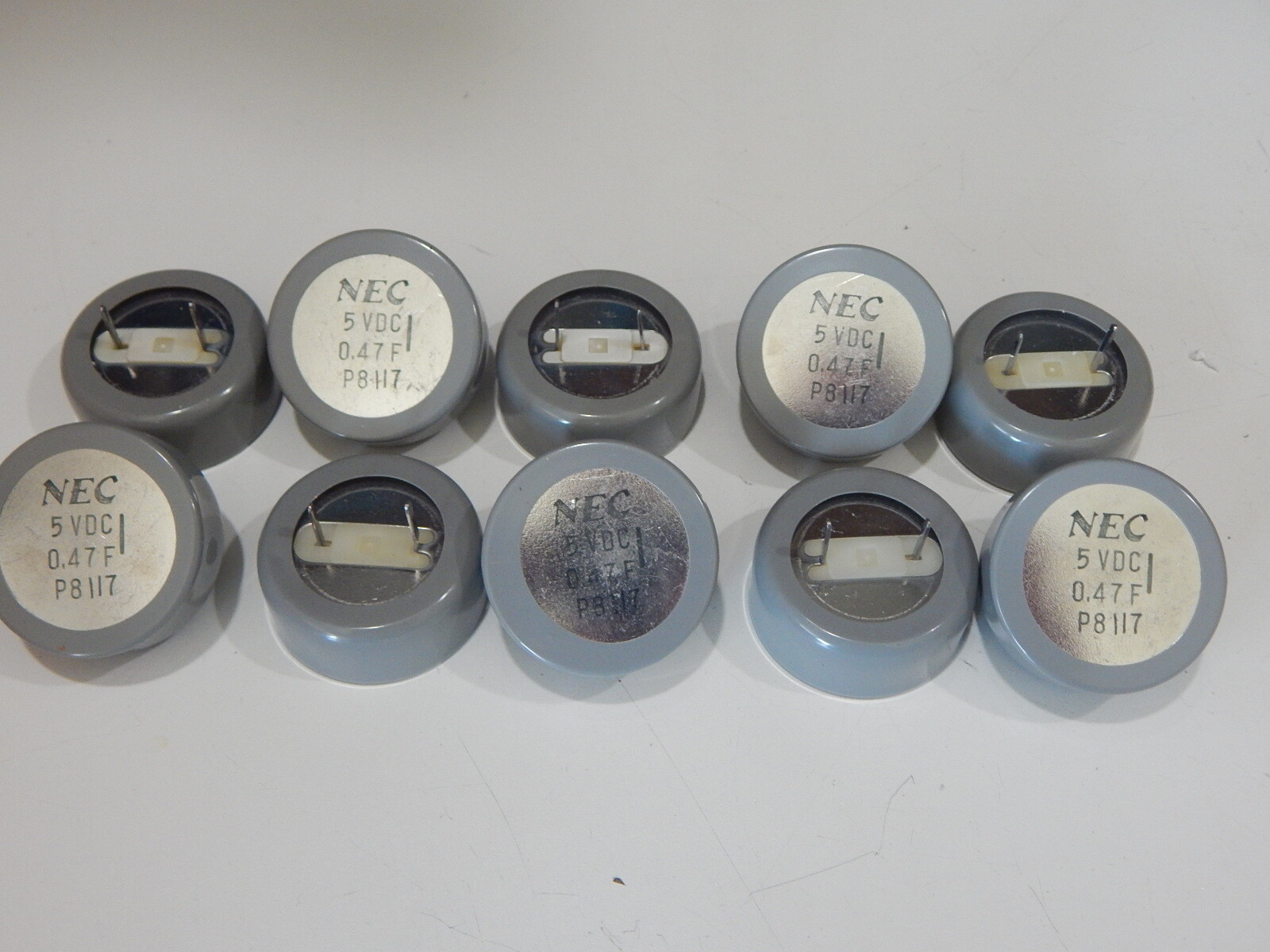 NEC 0.47F 5V ALUMINUM ELECTROLYTIC MEMORY BACK UP CAPACITOR - LOT OF 10 ...