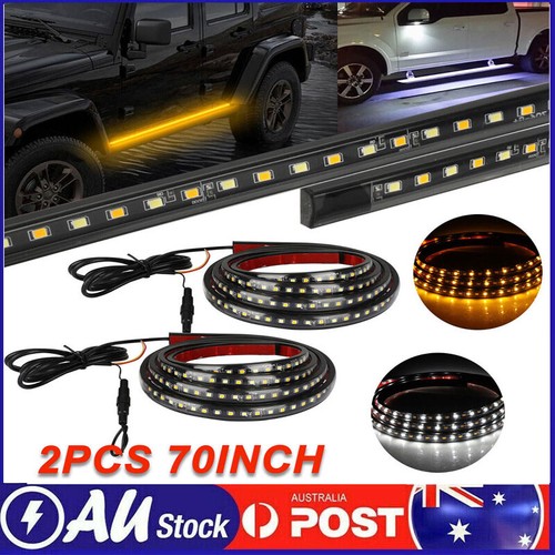 2X 70" Running Board Side Step Strip LED Lights Bar Turn Signal Lamp ...
