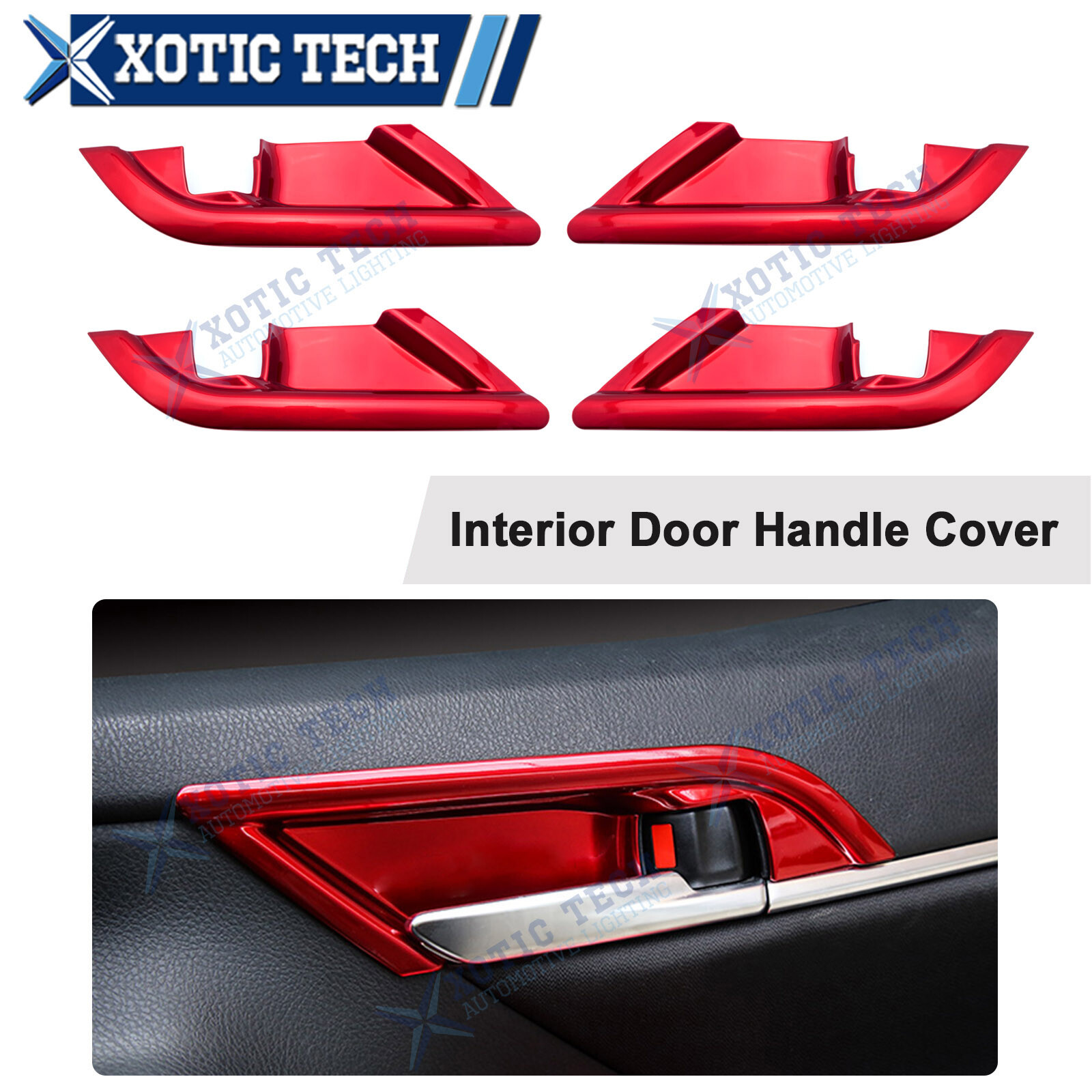 Interior Glossy Red Center Console Overlay Cover Trim For Toyota Camry ...