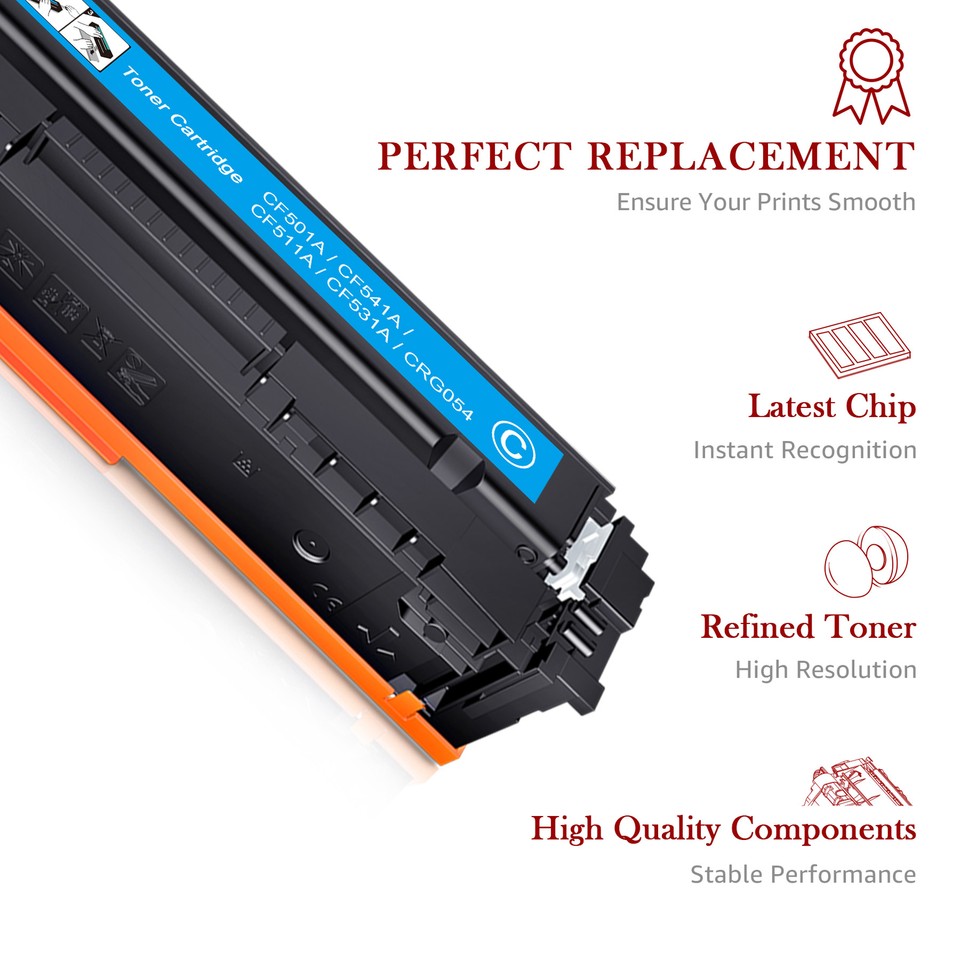 4-Pack CF500A Toner For HP 202A Color LaserJet Pro M254dn MFP M281fdw ...