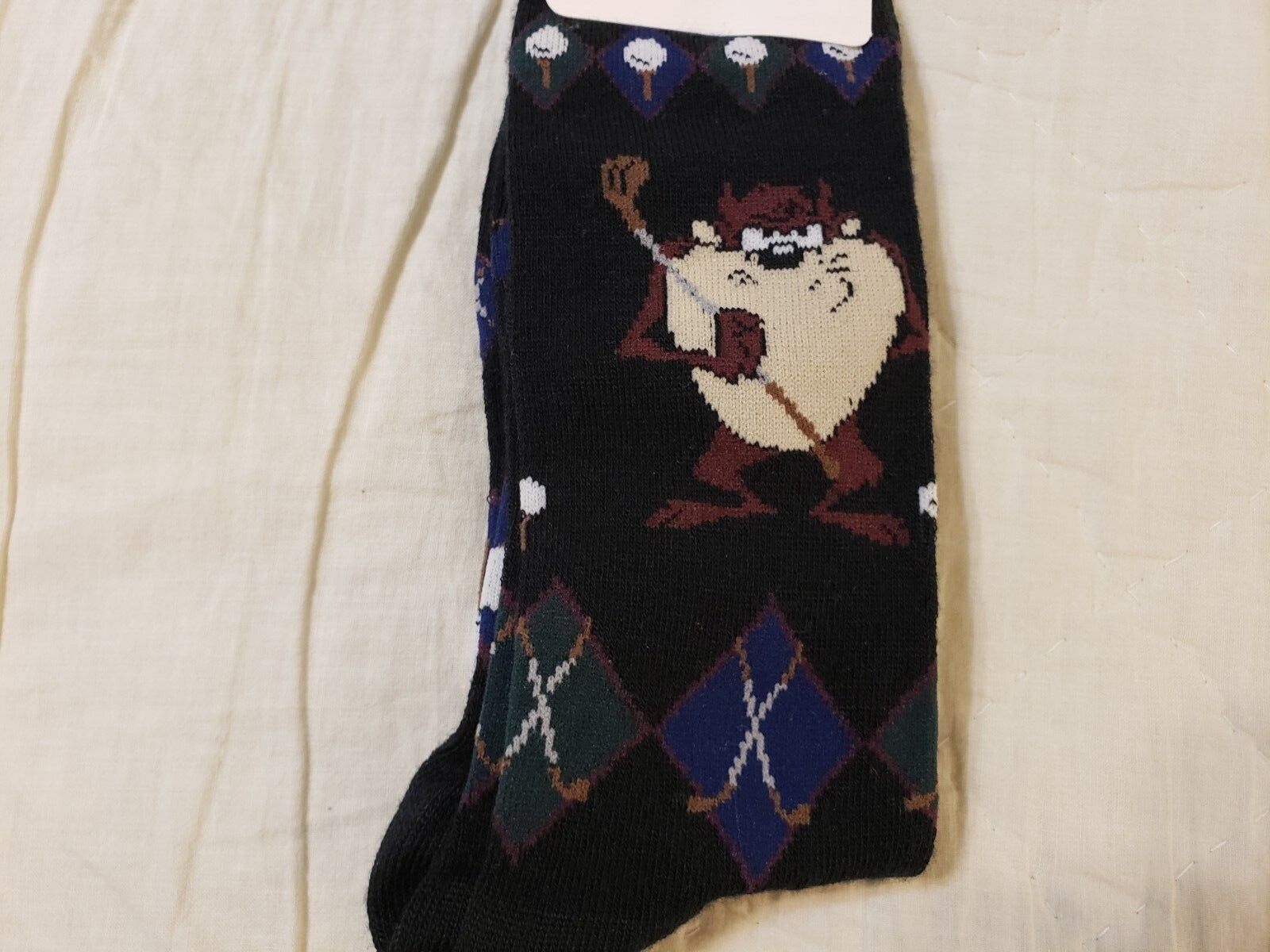 Vtg TAZ TASMANIAN DEVIL 1996 Warner Bros. Adult Socks Size 10-13 Golf ...