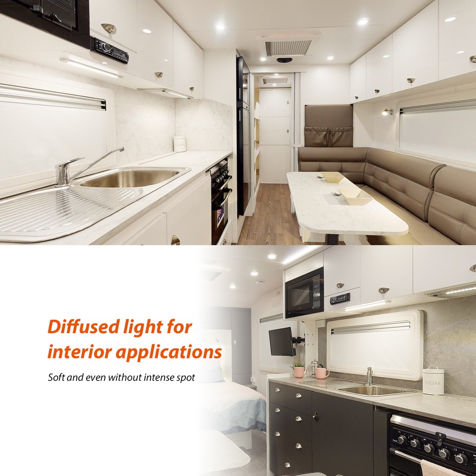 12v LED Strip Lights Campervan Interior Lamp with 2 Level Brightnesses ...