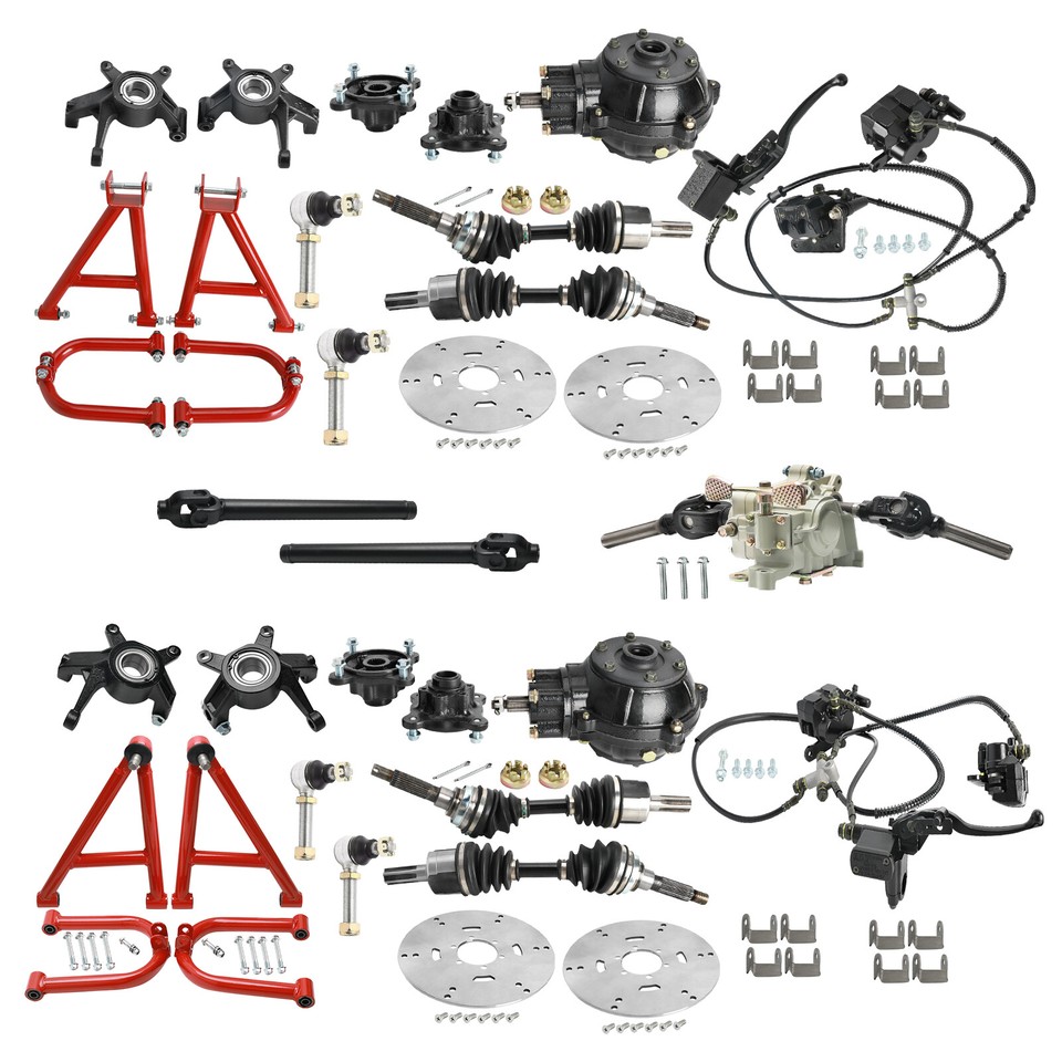 4 Wheeler Front+Rear Differential Drive Shaft CV Axle Kit Gear Box 7 ...