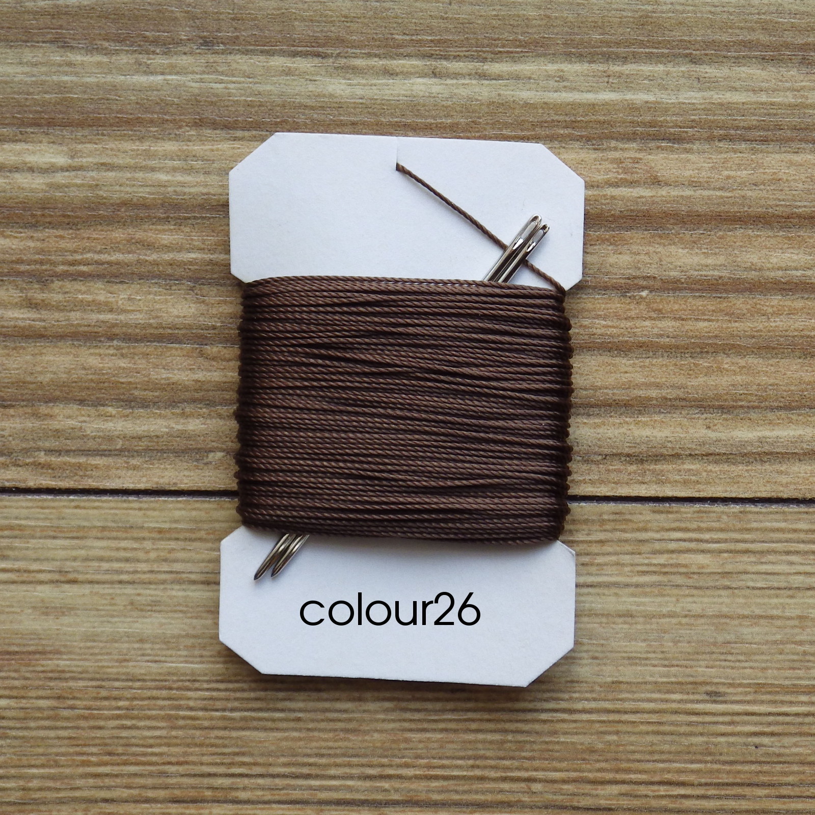 20m VERY STRONG LEATHER SEWING THREAD 0,75mm THICK PLUS 2 BLUNT NEEDLES ...