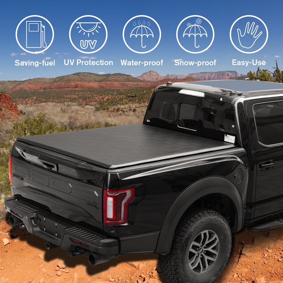 Fit RamBox Soft Roll-up Tonneau Cover for 2009-2019 Dodge Ram w/ RamBox ...