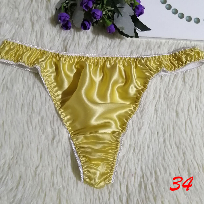 Women Sexy Silk Satin Thongs Briefs G-Strings Panties Bikinis Underwear ...