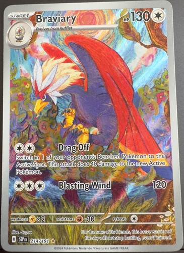 Pokemon Surging Sparks - Braviary 214/191 Holo Illustration Rare | eBay UK