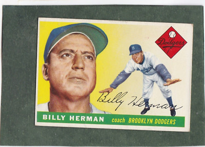 *1955 TOPPS #19 BILLY HERMAN,DODGERS CO wrnkl btm-chin; great crnrs ...