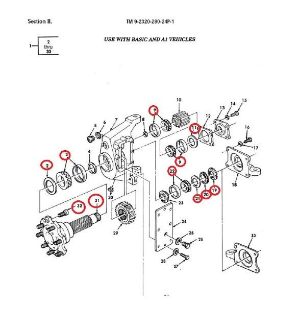 HUMMER H1 HMMWV 10k GEARED HUB SPINDLE WITH BEARINGS SEALS AND MOUNTING ...