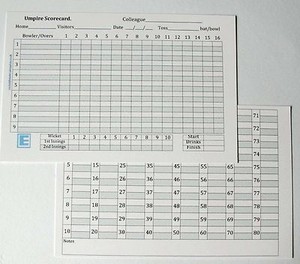 Cricket Umpire Match Cards - 80 overs | eBay