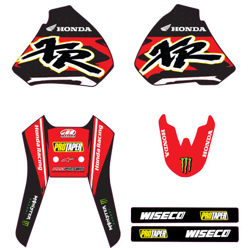 Honda Red Team Graphics XR400 1996 1997 1998 1999 2000 2001 2002 2003 ...