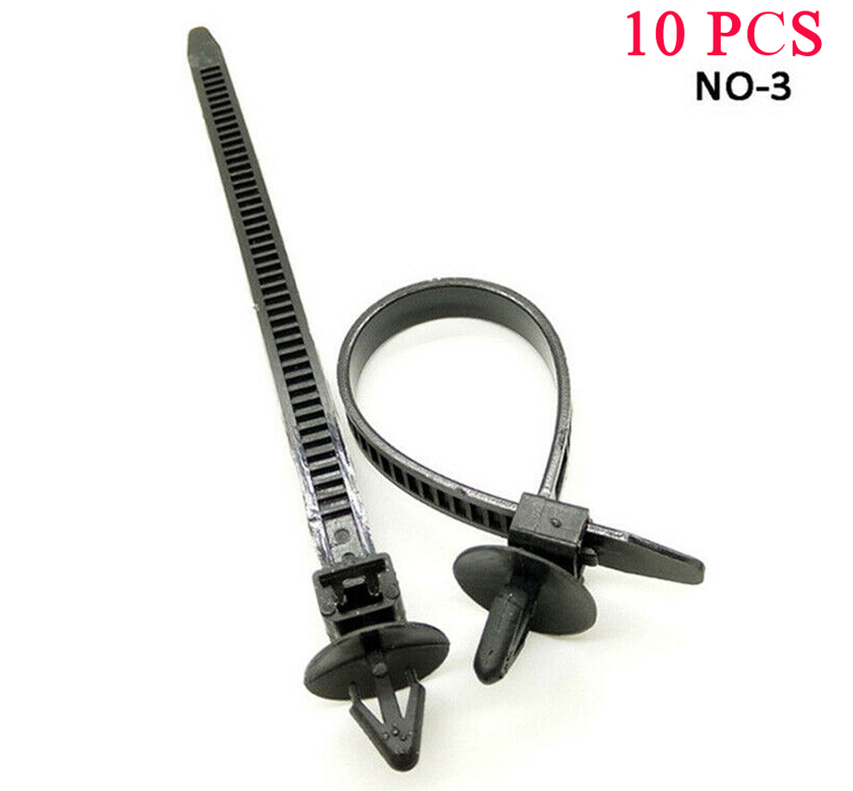50 Pcs Car Line Cable Ties Zip Tie Push Rivet Clip Wiring Loom Harness ...