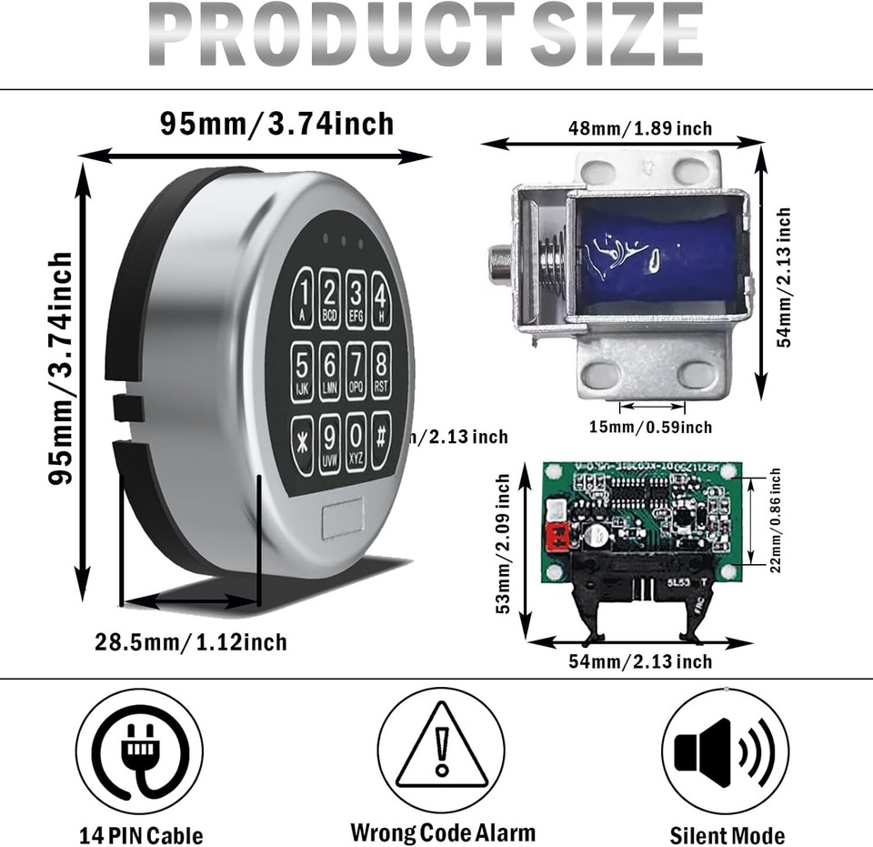Gun Safe Lock Replacement Solenoid Lock Safe Electronic Lock Home Safe ...