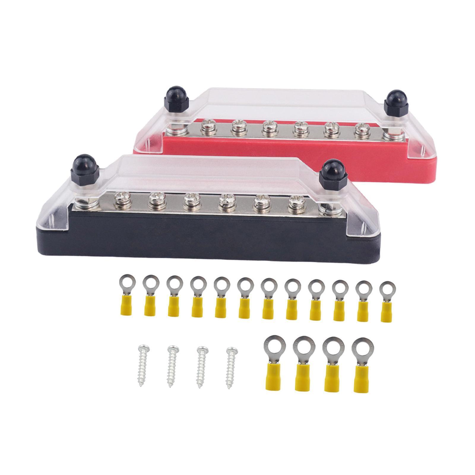 2Pcs Power Distribution Terminal Block Bus Bar Terminal Block Straight ...