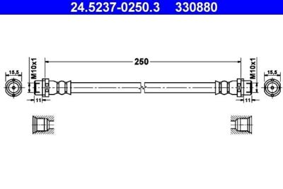 ATE Brake Hose For VW Caravelle V Bus Multivan T5 T6 Transporter VI ...