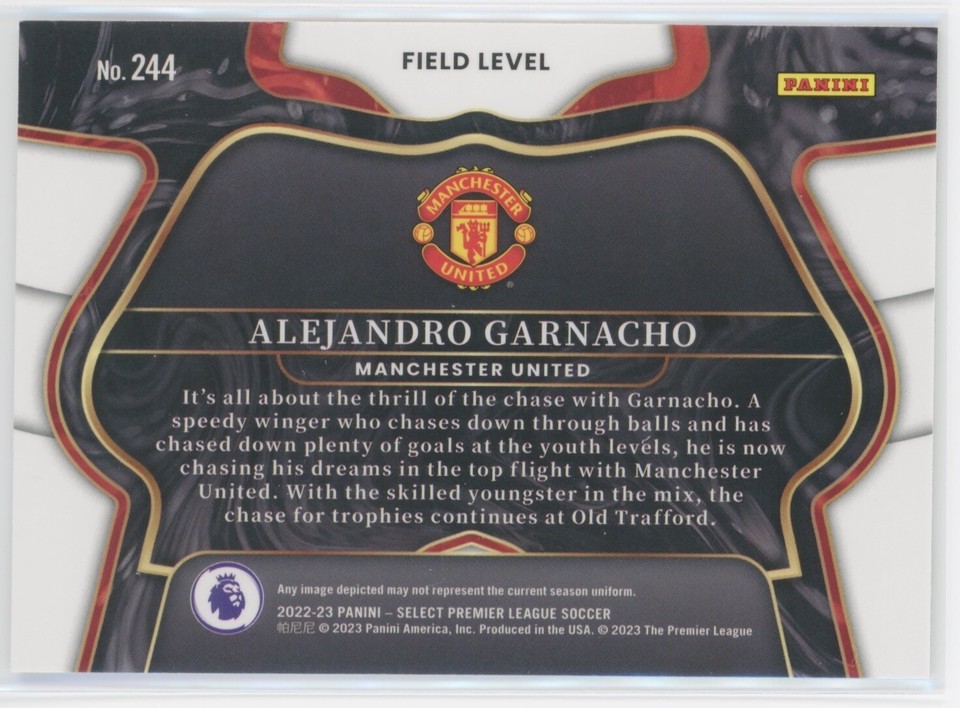 ALEJANDRO GARNACHO 2022-23 PANINI SELECT EPL ROOKIE FIELD LEVEL #244 RC ...