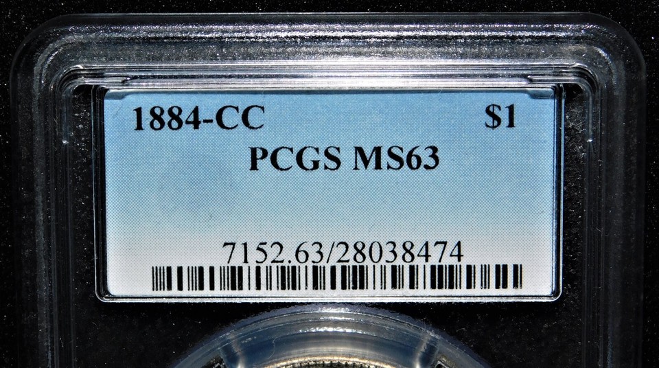 1884-CC Morgan Silver Dollar PCGS MS63 Certification # 7152.63/28038474 ...