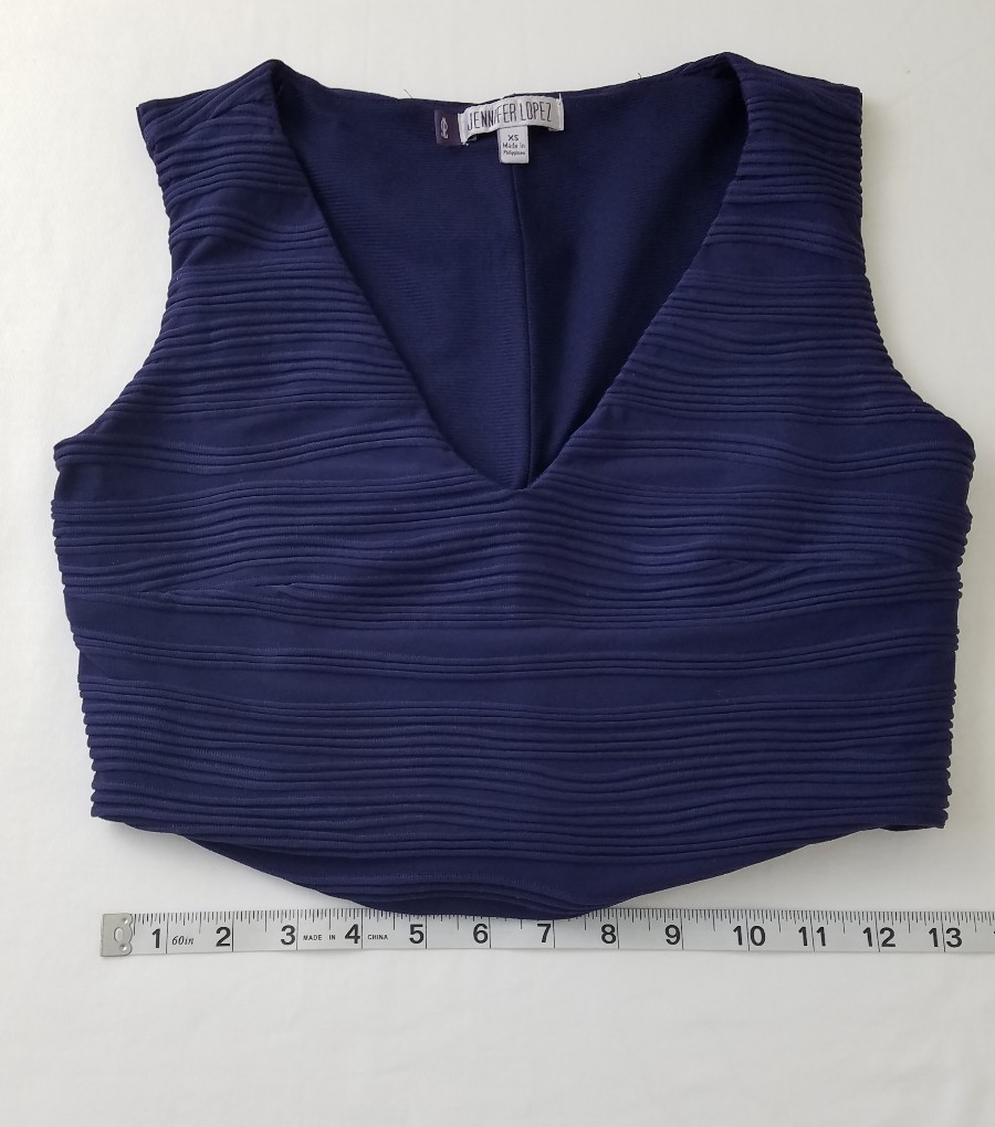 Womens Cropped Top Midriff Jennifer Lopez JLO Blue Si… - Gem