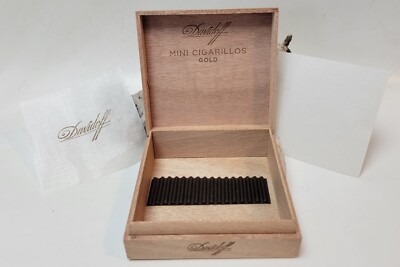 Davidoff Gold Mini Cigarillos 50 ct empty wooden box Made in Belgium ...