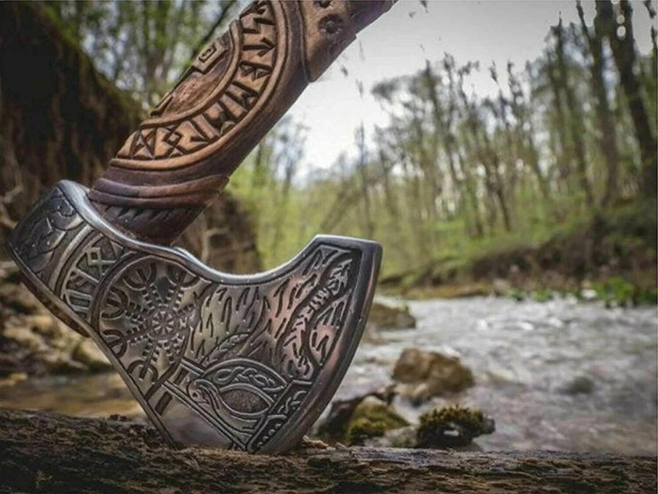 Ragnar LothBrok Viking Axe Battle Ready Axe Hand Forged Carbon Steel ...