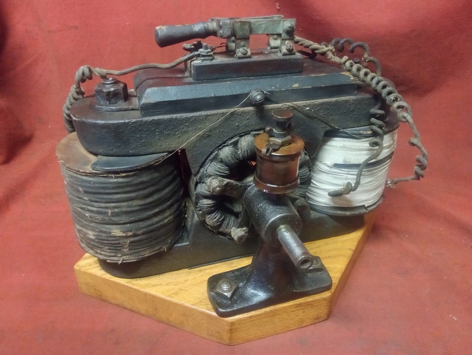Early Antique 1890's Bipolar Electric Motor Dynamo With Powell Glass ...