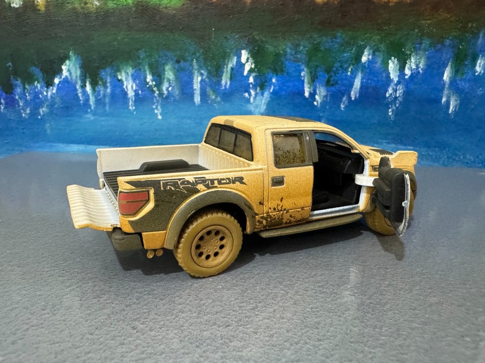 Personalised Name Ford F-150 Raptor 1:46 Muddy Toy Car Gift for Dad Mum ...