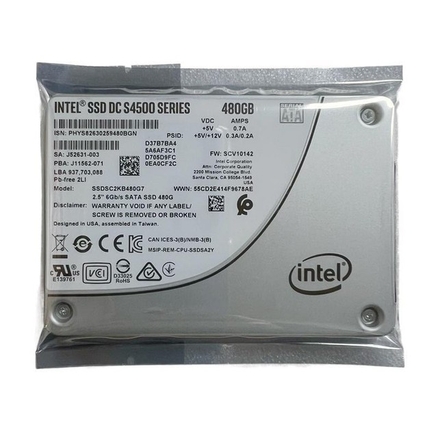 Intel D3 S4510 480GB 2.5" SATA Enterprise SSD SSDSC2KB480G8 for sale ...