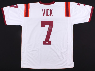 Michael Vick Signed Virginia Tech Hokies White Jersey (JSA) #1 Pick ...