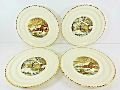 Vintage Harkerware Currier and Ives Set of 4 Collector's Plates 2 ...