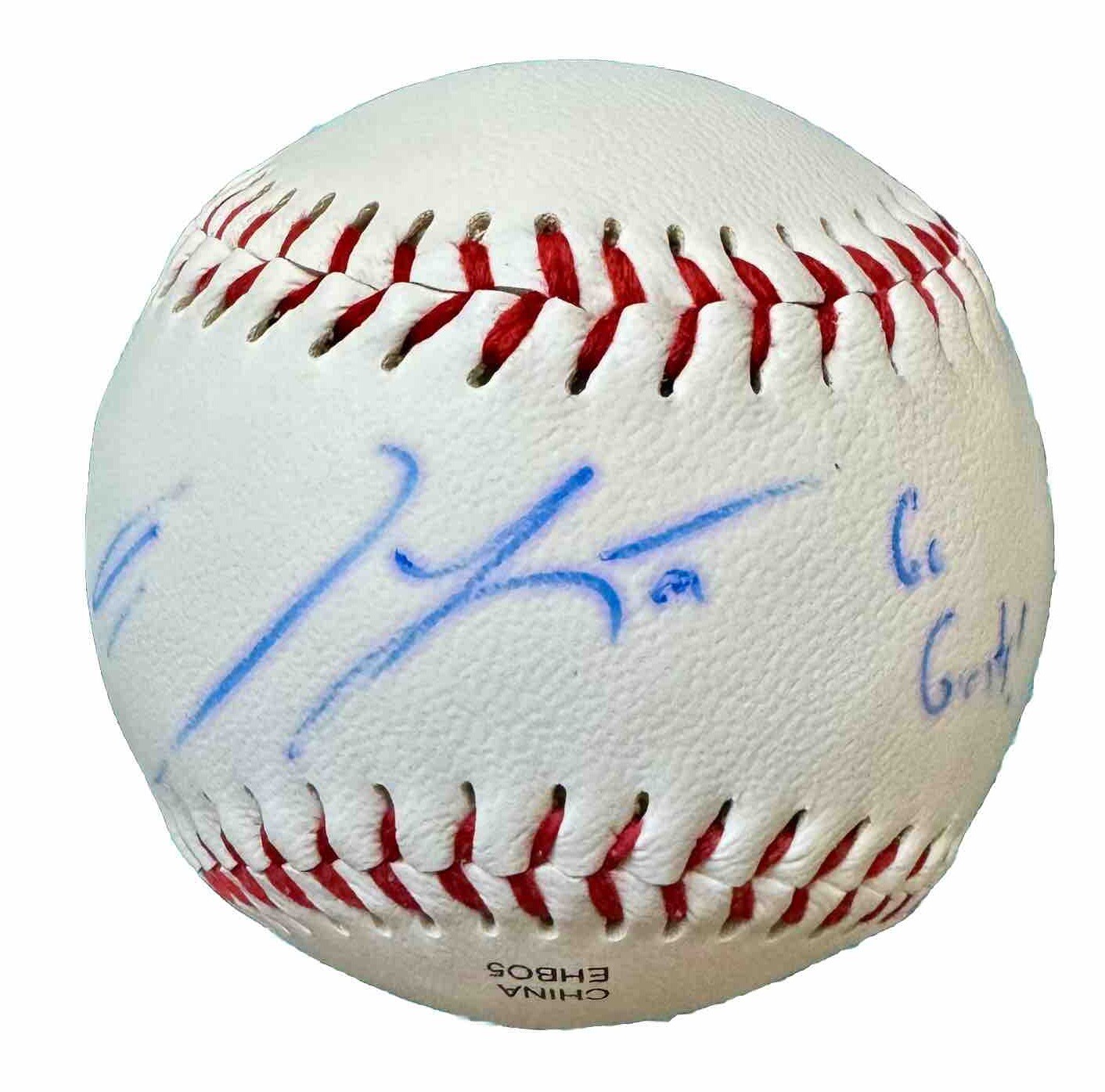 DEREK LOWE Original Signed Autograph OL Rawlings Baseball COA Inscribed ...