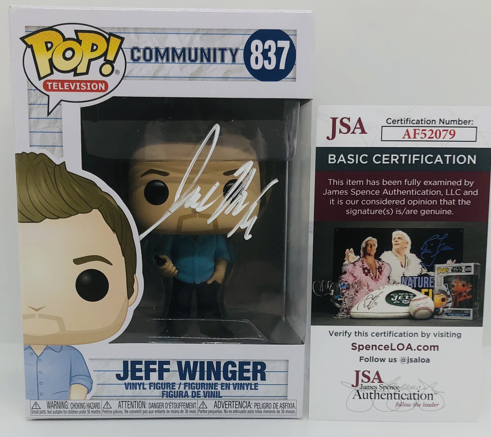 JOEL MCHALE SIGNED JEFF WINGER POP FUNKO FIGURE COMMUNITY TV SHOW PROOF ...