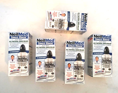 NeilMed Sinus Rinse 5 Boxes Bottles 8 OZ+Packets NEW sealed Expiration ...