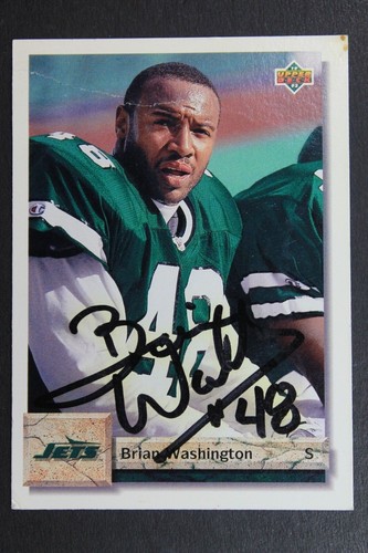 Brian Washington Phila Eagles Autographed 1992 Upper Deck #577 Signed ...