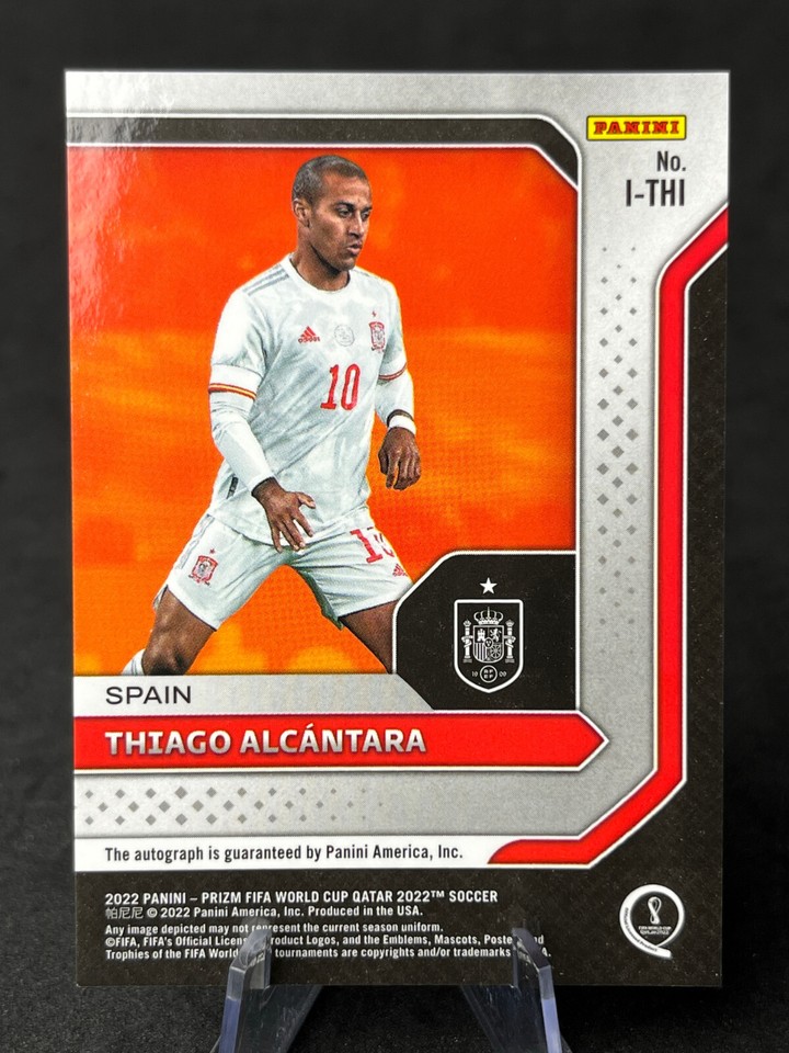Panini Prizm World Cup Qatar 2022, Thiago Alcantara Spain, Autograph ...