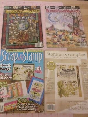 Lot of 4 - 2 Rubber Stamp Madness, Stampers Sampler and Stamp & Scrap ...
