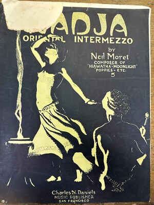 1915 11x15 Exotic Oriental sheet music NADJA by Neil Moret (flawed) | eBay