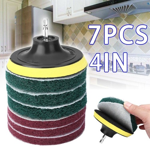 7pcs Drill Brush Power Scrubber Scouring Scrub Pad Bathroom Tile ...
