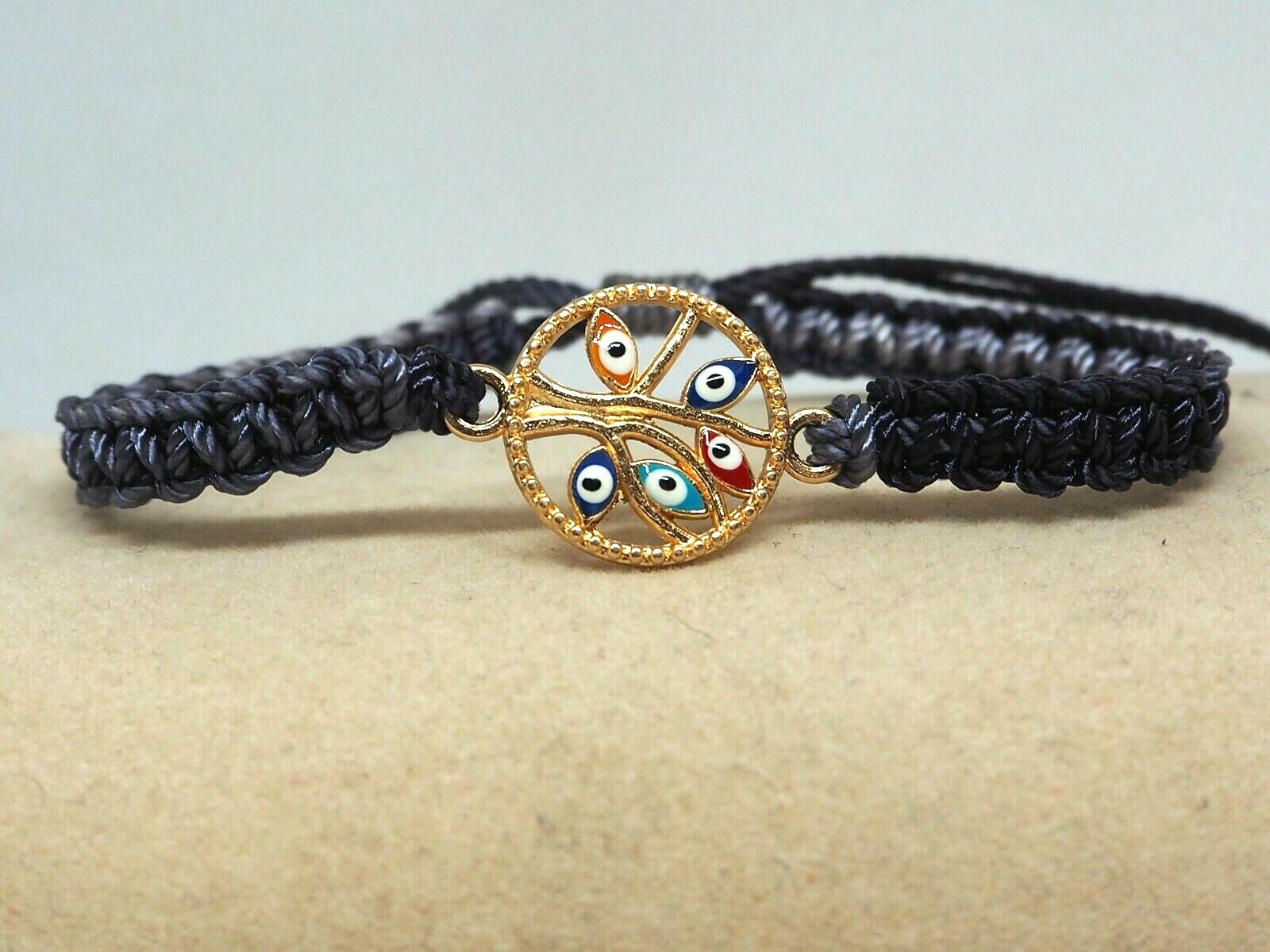 Bracelet Tree Of Life - Eyes Turks IN Thread Black Violet Gradient | eBay