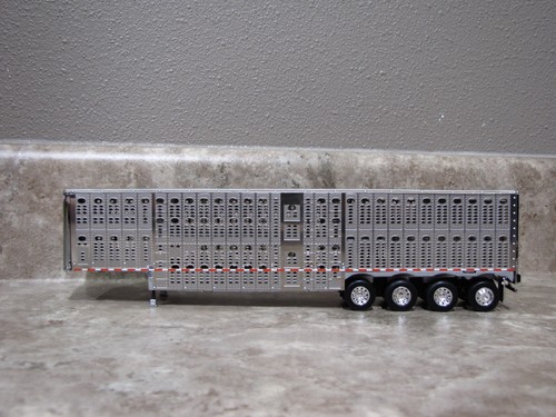 DCP 1/64 Silver White Wilson Quad Axle Cattle Livestock Trailer Pot ...