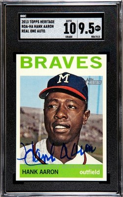 2013 Topps Heritage Hank Aaron Real One Autograph SGC 9.5 w/10 AUTO | eBay