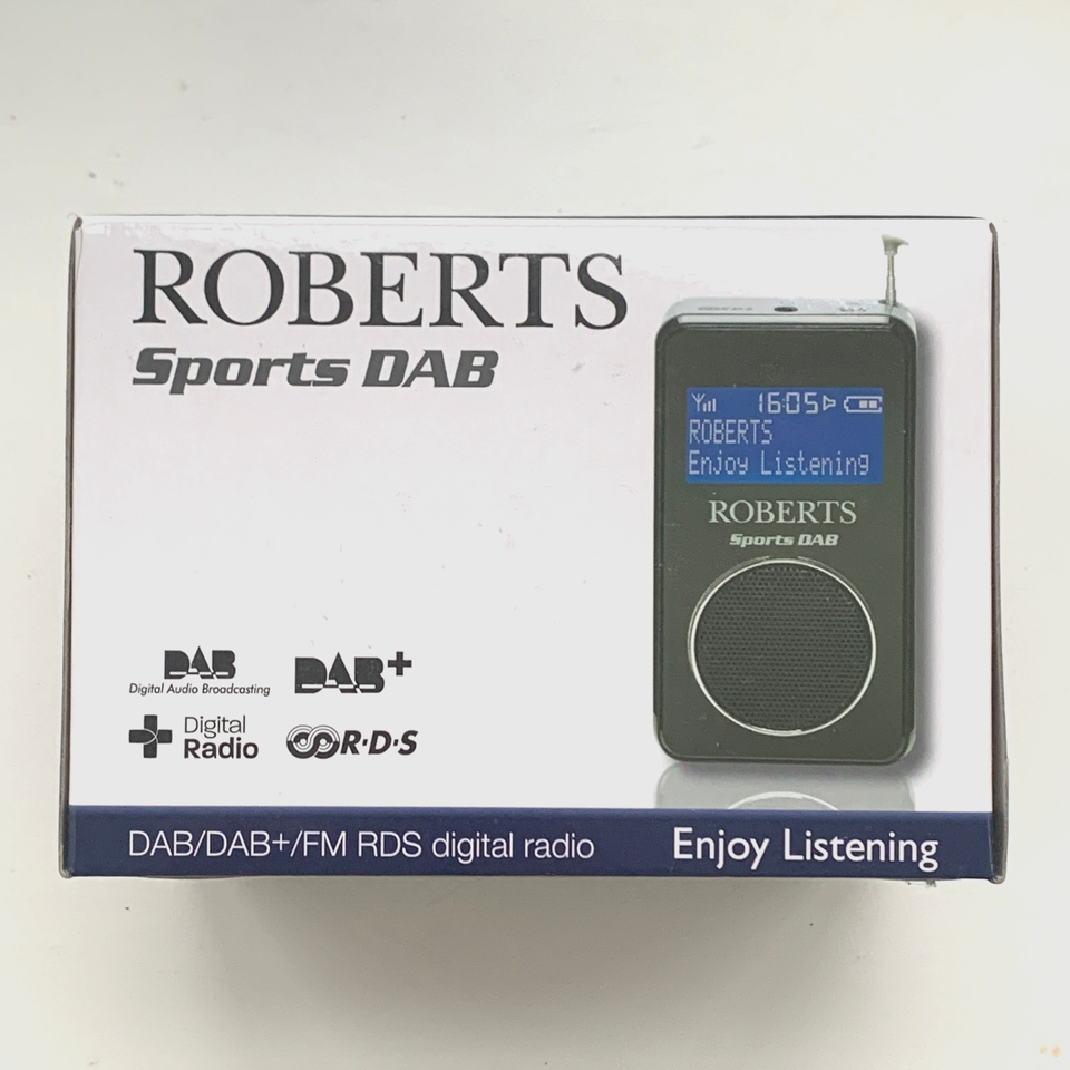 Roberts Sports DAB Black Pocket Radio FM/AM/RDS, Box, User Manual, For ...