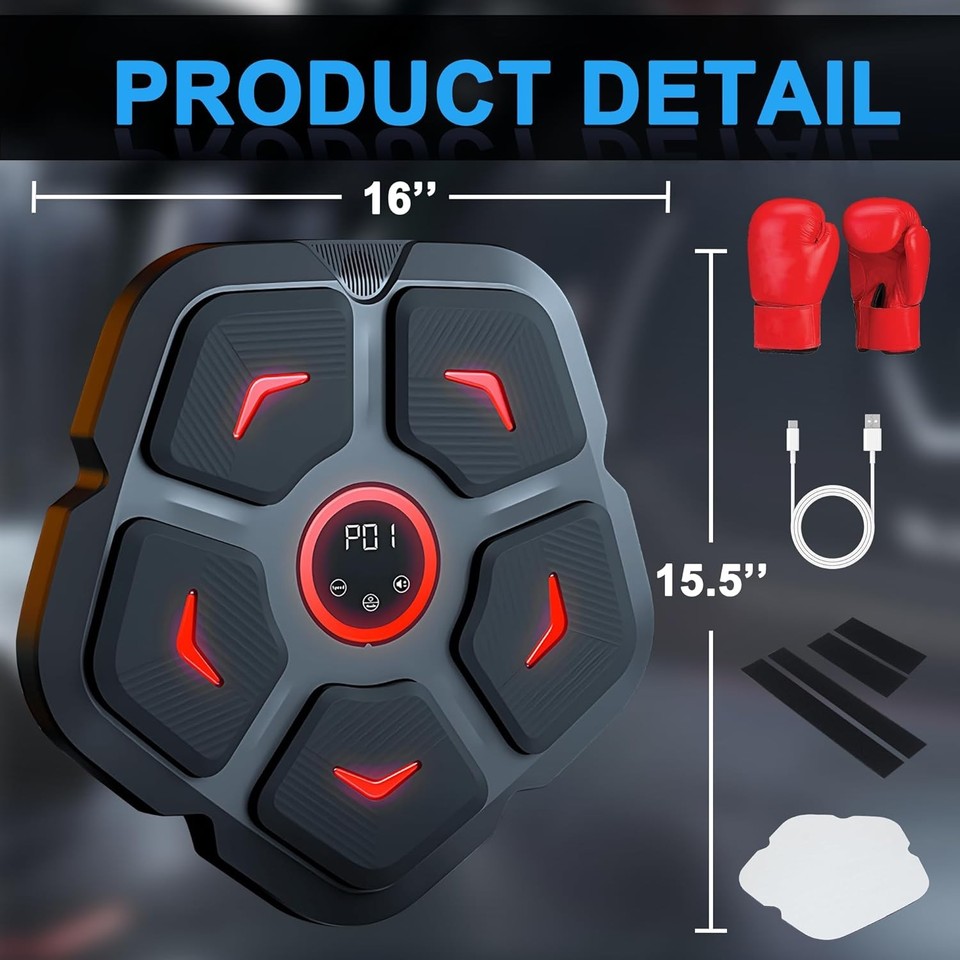 Electronic Boxing Punching Pads Music Boxing Machine Workout Wall Mount ...