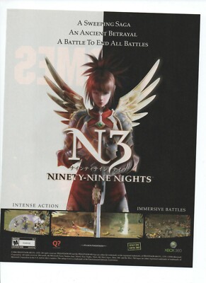 Ninety-Nine Nights Xbox 360 2006 Print Ad Official RPG Game Promo Art N3 | eBay