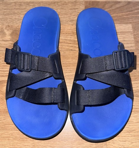 Chaco Chillos Slide Blue Sandals For Men Size 9 Strap Slides | eBay