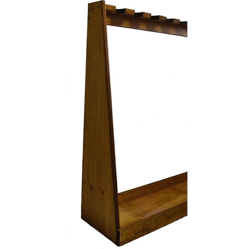 Wooden Gun Display Rack 7 Long Guns Rifles Shotguns Floor Stand USA ...