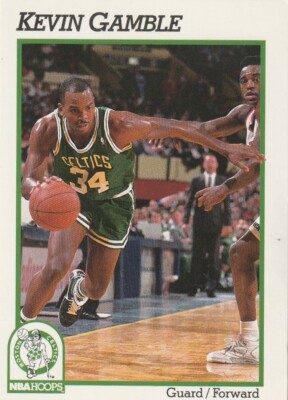 FREE SHIPPING-MINT-1991-92 NBA Hoops #11 Kevin Gamble Boston Celtics ...